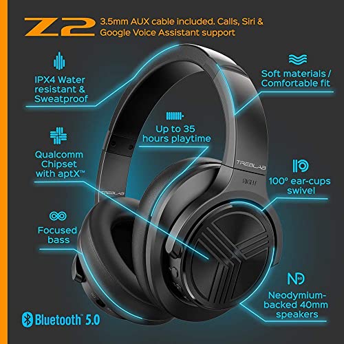 TREBLAB HD77 Ultra Bluetooth Speaker Z2 Over Ear Workout Headphones