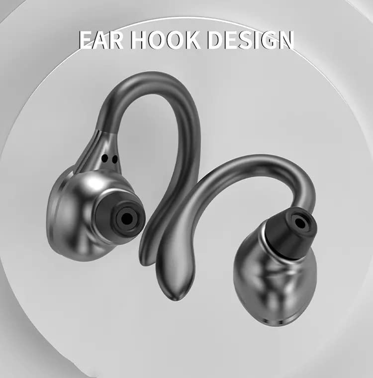 TWS 5.3 Earhook Earbuds Touch Control Waterproof Stereo Sport Gaming Headset with Mic Headphone Wireless Earphone,Black