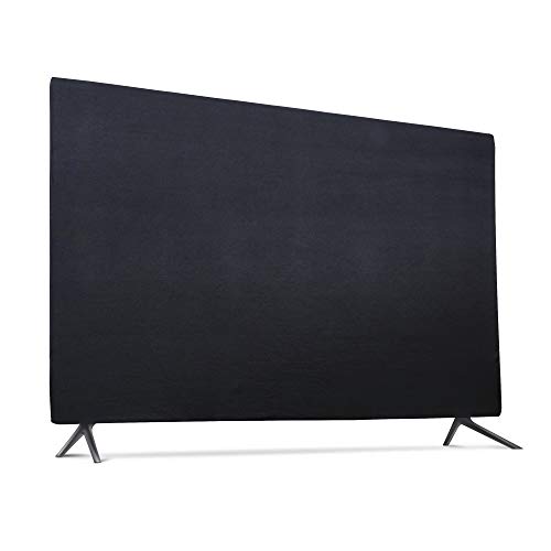 Indoor TV Set Cover, Soft Lycra Fabric Universal 55ā Flat Screen Dust-proof Protector (55", Black)