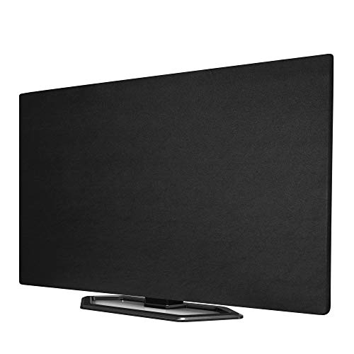 Indoor TV Set Cover, Soft Lycra Fabric Universal 55“ Flat Screen Dust-proof Protector (55", Black)