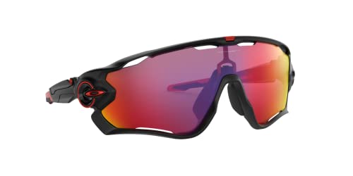 Oakley Men's OO9290 Jawbreaker Rectangular Sunglasses, Matte Black/Prizm Road, 31 mm