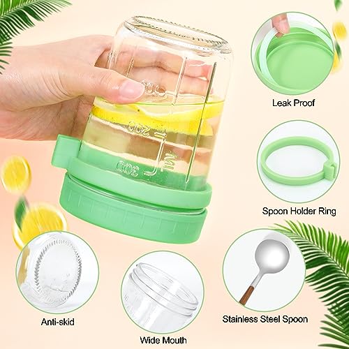 Tekuve 6 Pack Overnight Oats Containers with Lids and Spoon, Glass 16 oz Mason Jars with Airtight Lid for Overnight Oats Meal Prep