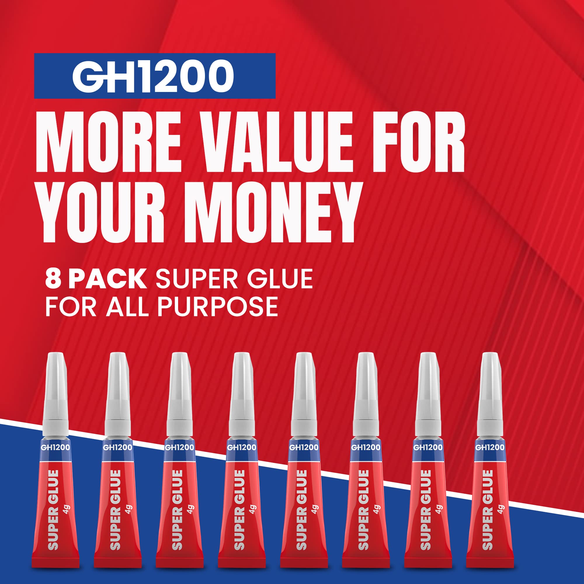 4 Gram x 8 Strong Super Glue All Purpose with Anticlog Cap. Super Fast & Strong Adhesive superglue, Cyanoacrylate Glue for Hard Plastics, DIY Crafts and Many More