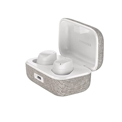 Sennheiser Momentum True Wireless 3 Earbuds -Bluetooth in-Ear Headphones for Music & Calls with Adaptive Noise Cancellation, IPX4, Qi Charging, 28-Hour Battery Life, White 509181 (Renewed)