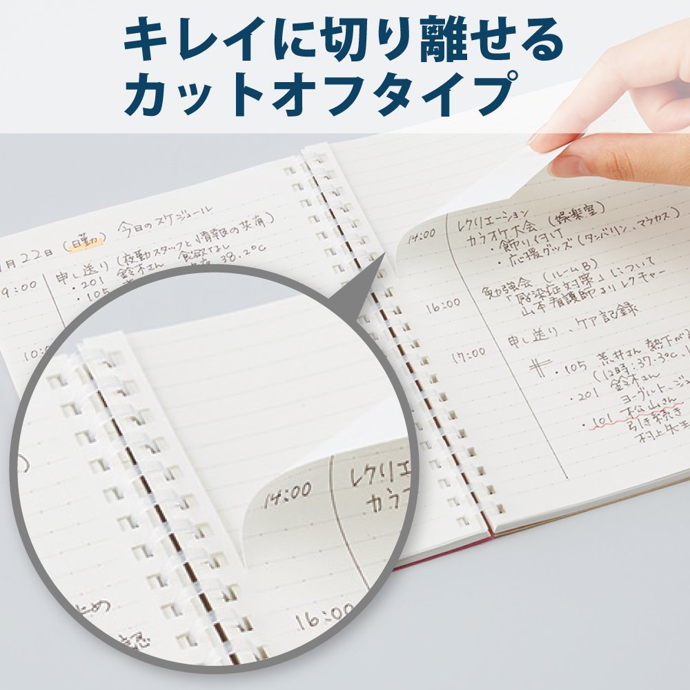 Kokuyo Spiral Dotted Notebook, 5.8'' x 4.1'' Business Journal A6 Soft Ring Notebooks with 5mm Dot Grid, 80 Perforated Sheets, Clear 1 Subject Notebook, Note Taking for Work. Japan Import(SU-SV558WT-T)