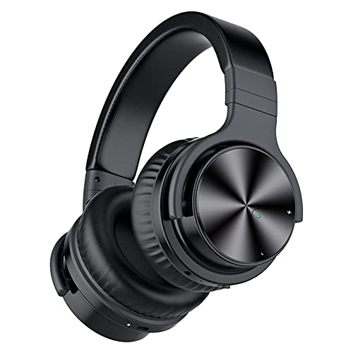 Reverbix E7 PRO Active Noise Cancelling Headphones Overhead Bluetooth with Mic for Phone-Call, Comfortable Wireless & Light Weight, Deep Bass, 35-Hour Battery Life, Bronze Black