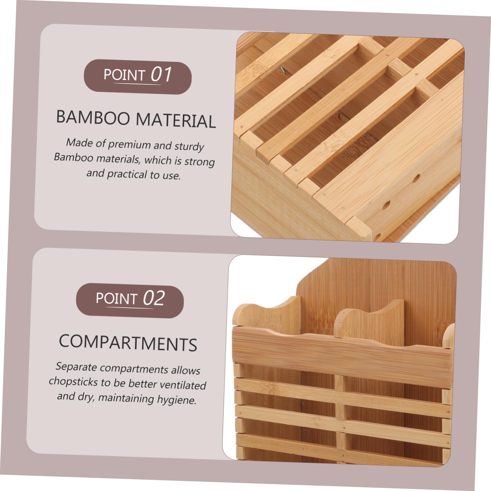 Hemoton 1 Pc Flatware Caddy Utensil Bamboo Drying Tableware Storage Organizer Holder Rack Shelf for Spoon Fork Knife Chopsticks