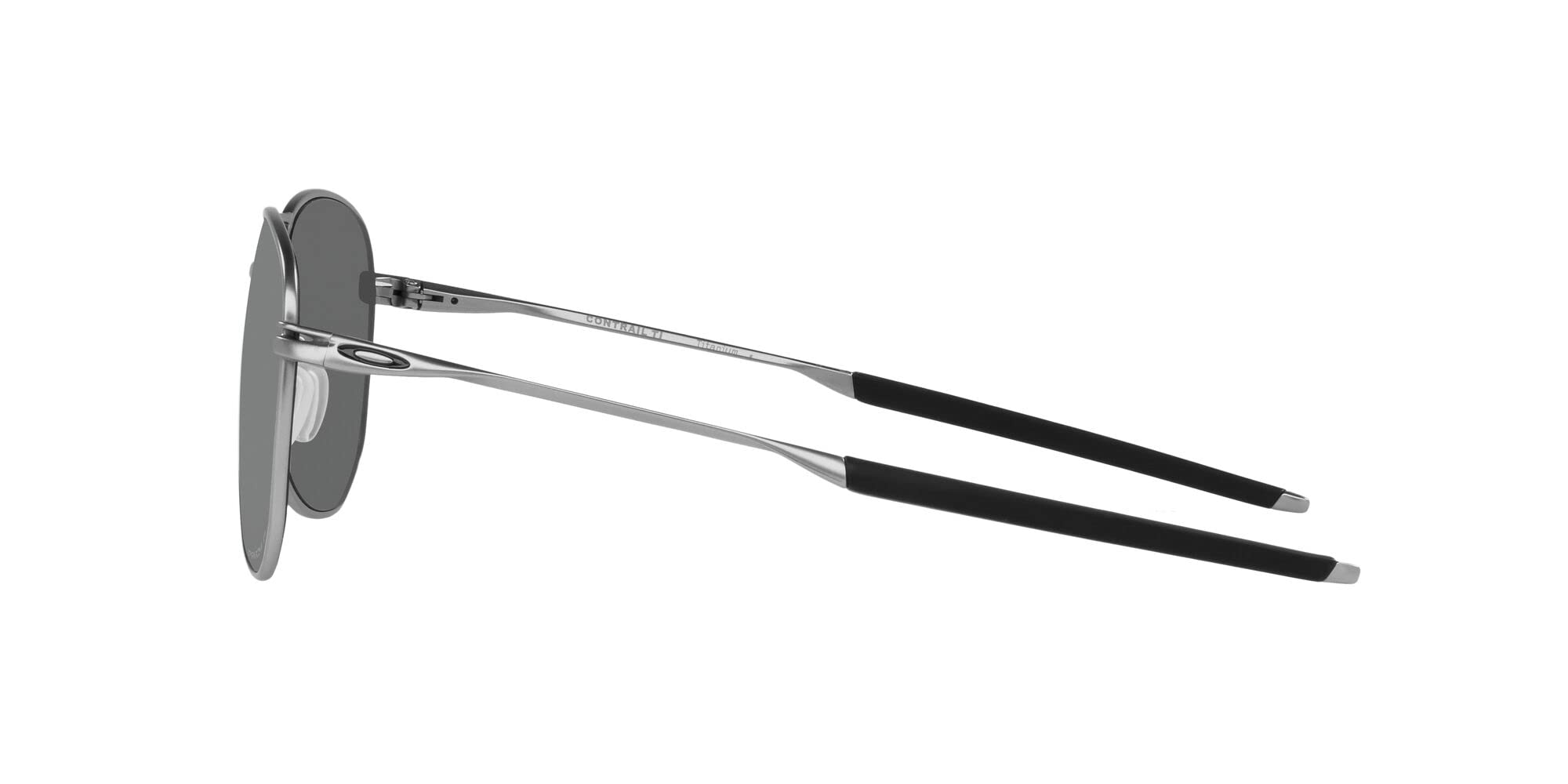 Oakley Men's OO6050 Contrail TI Aviator Sunglasses, Satin Chrome/Prizm Black Polarized, 57 mm