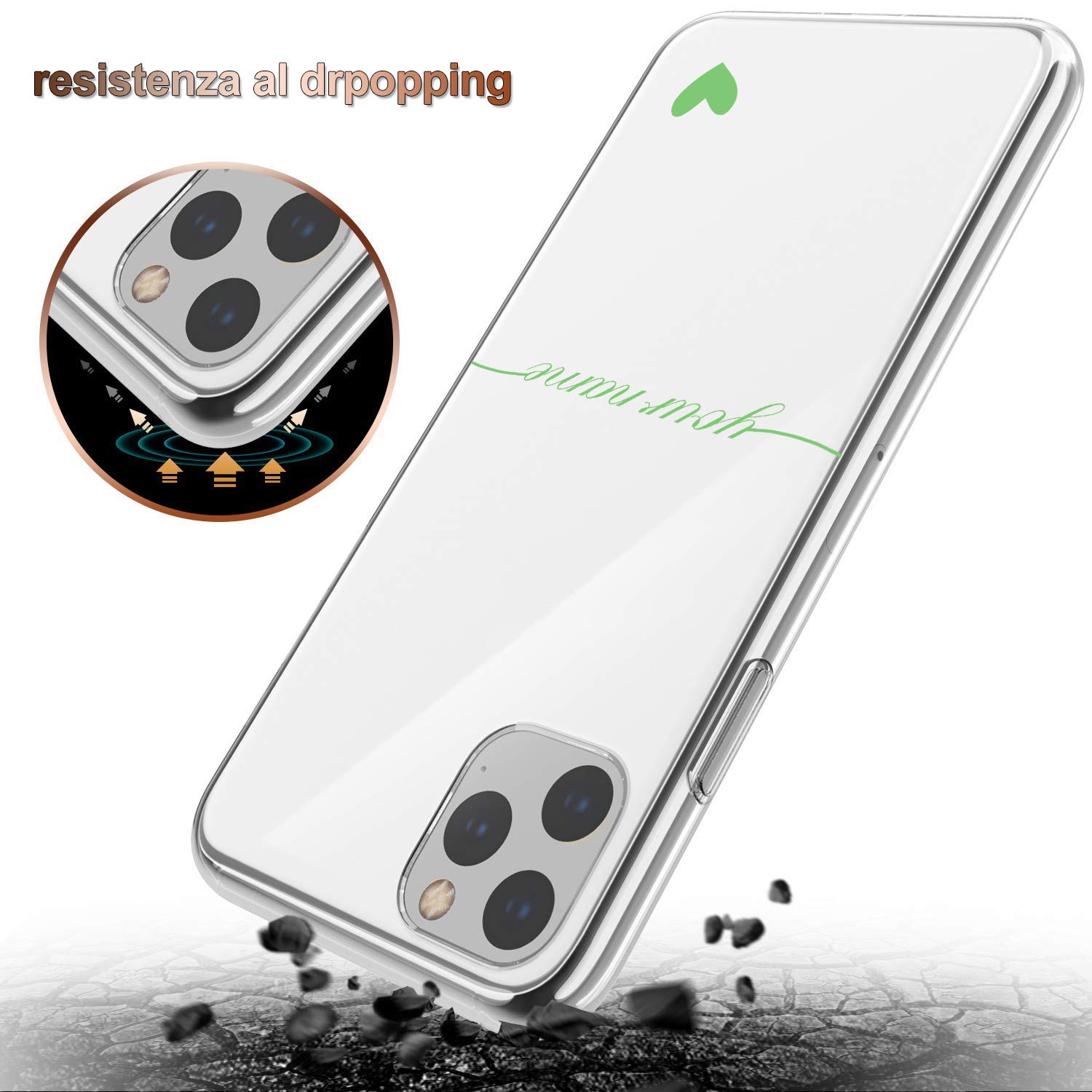 Suhctup Custom Cover for Huawei P30 PRO TPU Case with Heart Text Customizable Gift Case Ultra Thin Soft Clear Silicone Fashion Shockproof Case (Green)