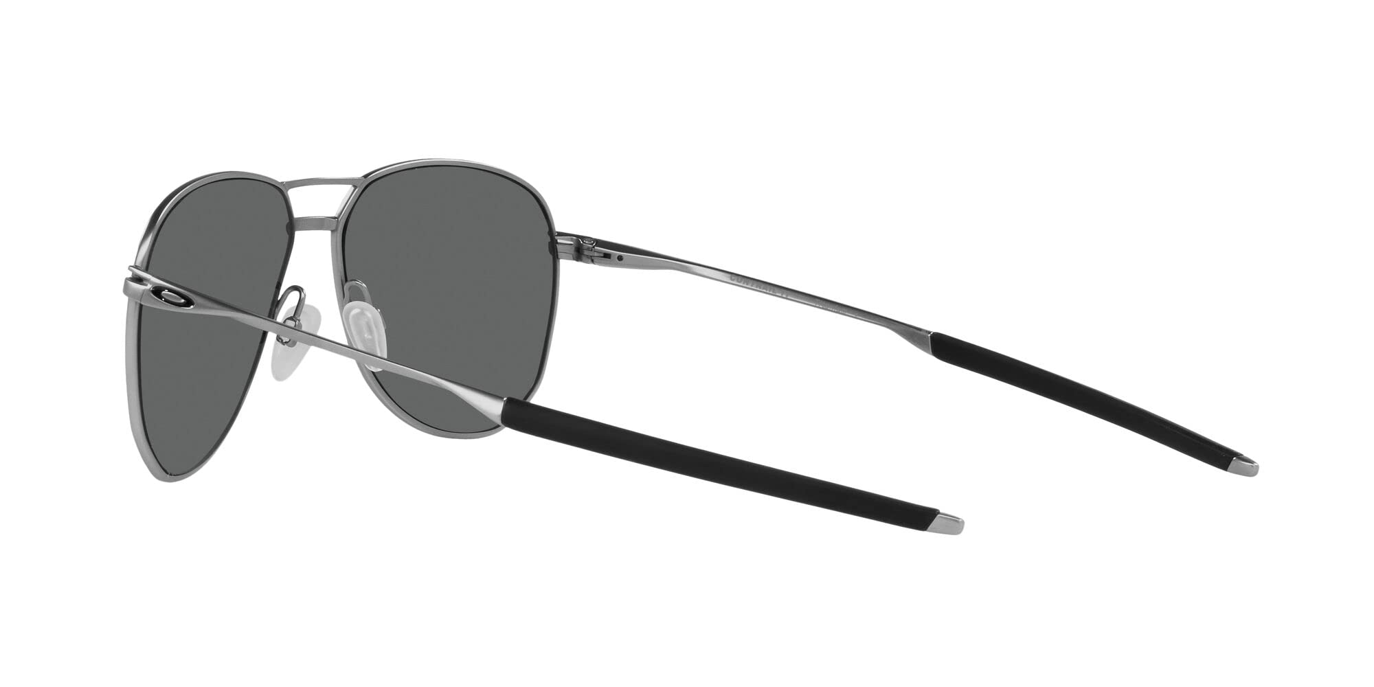 Oakley Men's OO6050 Contrail TI Aviator Sunglasses, Satin Chrome/Prizm Black Polarized, 57 mm