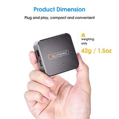 ELUTENG 1X3 Toslink SPDIF Digital Optical Audio Splitter, 3-Way Signal Amplifier with Optical Audio Cable Support LPCM2.0/DTS/Dolby Digital for TV,Home Theater,Sound bar, PS4,Blu-ray,Xbox