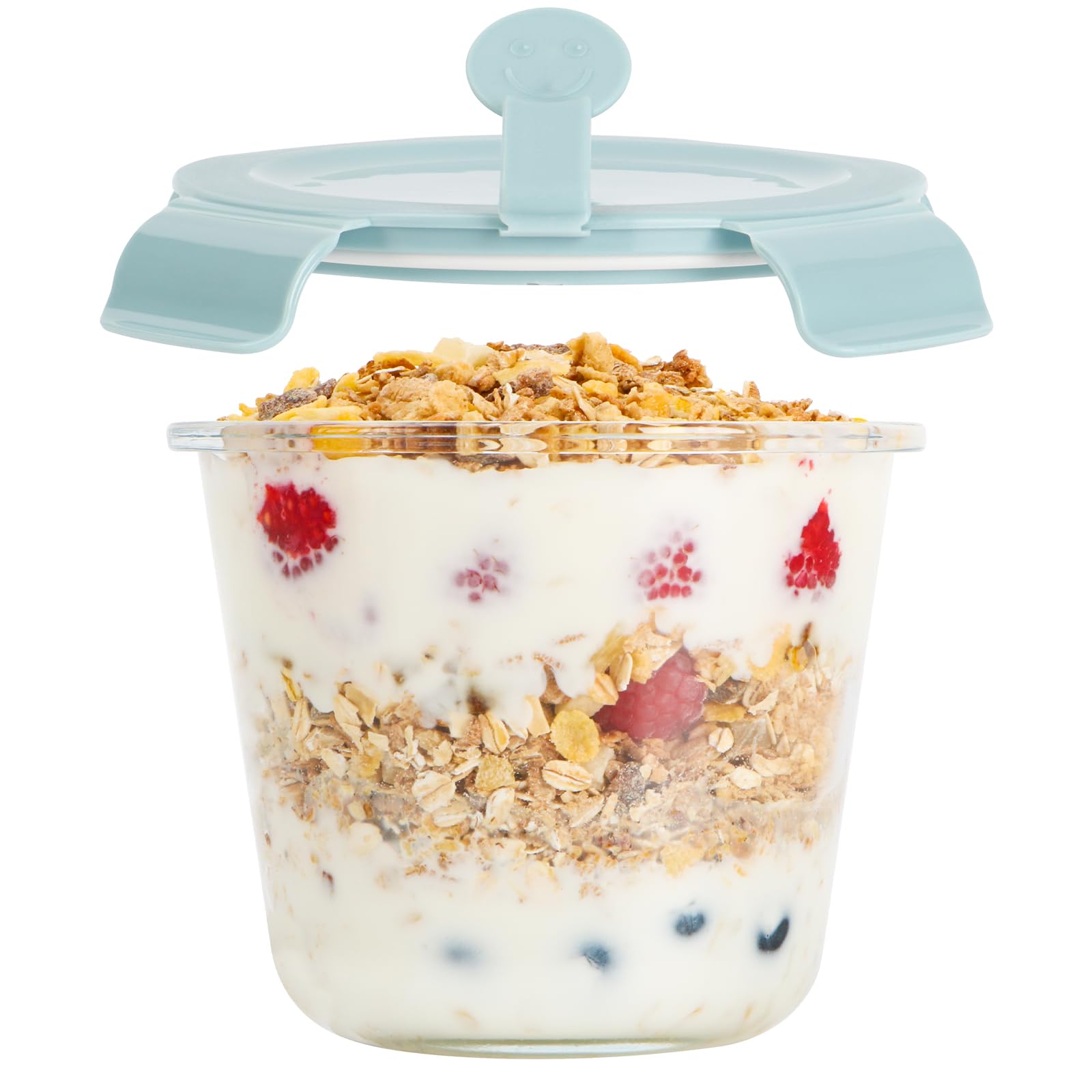 BEWAVE 24 Oz Overnight Oats Containers with Lids, Glass Oatmeal Mason Jars Large Capacity Cups for Pudding Salad Cereal Yogurt Milk Fruit Storage