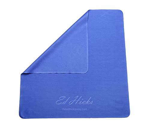 Ed Hicks 3 Large Premium Microfiber TV Screen Cleaning Cloths [12” x 12”] for Cleaner LCD LED OLED Screens, iPad, Laptop Computer | Storage Pouch | Chemical Free | Anti-Static | 1 Black 1 Blue 1 Grey