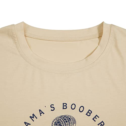 Mama's Boobery Shirt Women Brewing Co T-Shirt Mom Life Tee Shirt Breast Feeding Graphic Short Sleeve Top White