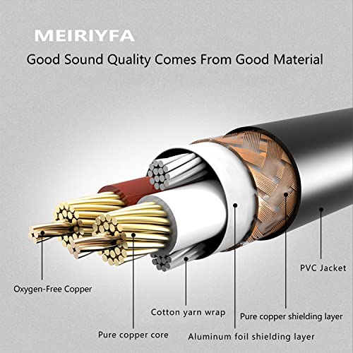 MEIRIYFA XLR Male to 2 Phono RCA Plug Adapter Y Splitter Patch Cable, XLR Male 3 Pin to Dual RCA Male Plug Stereo Audio Cable Connector(1.5M) (XLR Male to 2RCA)