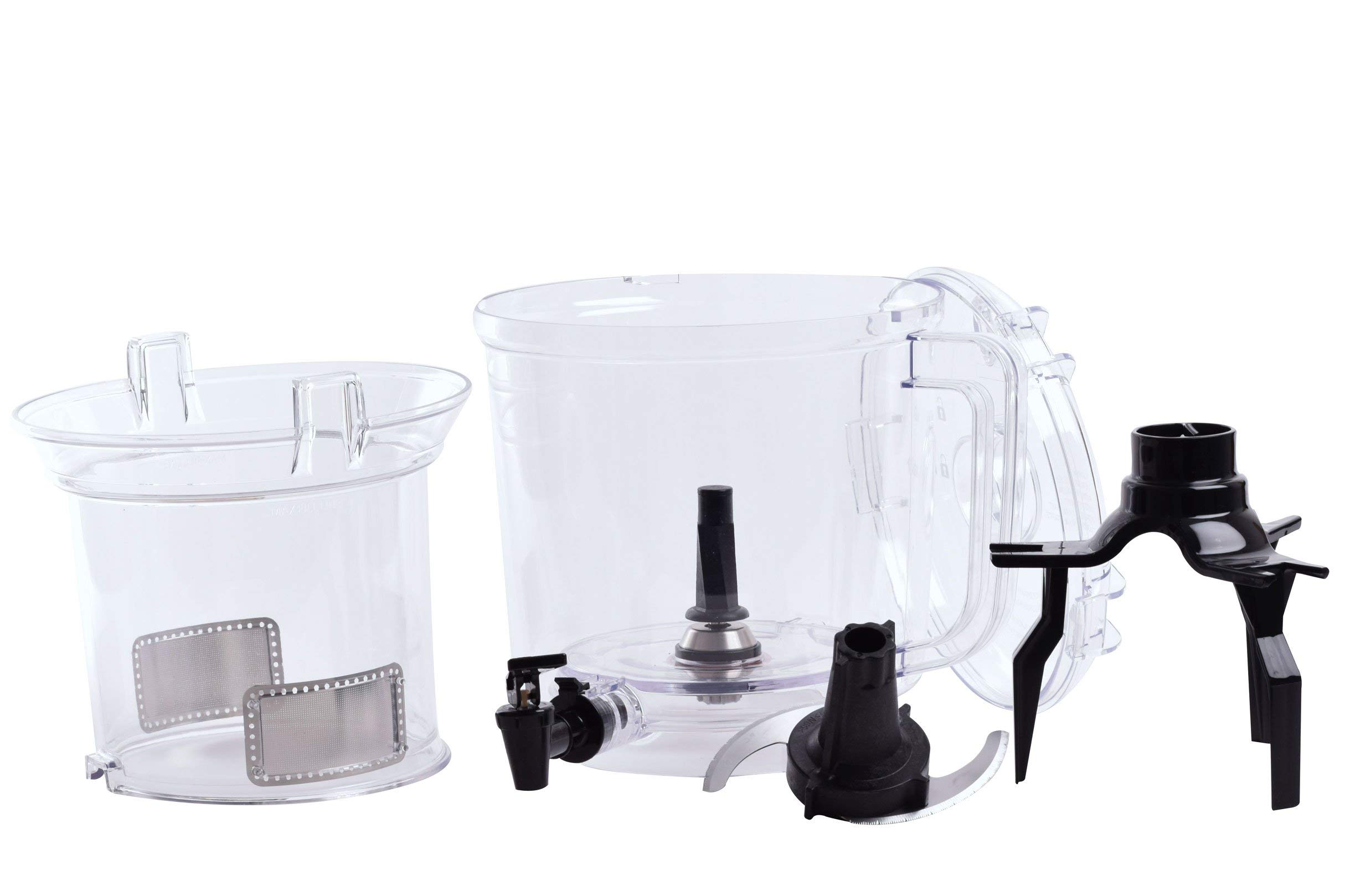 Nutramilk Nut Milk Processor Bowl - Portable Nut Butter & Non-Dairy Milk Maker (2L, Stainless Steel, Dishwasher Safe)