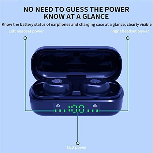 Wireless Earbuds Blue-Tooth 5.0 Earbuds Wireless Charging Case with LED Digital Display, Mini Stereo Headphones in-Ear Ear Buds Sport Headsets Running Headphones for All Smartphones (A)