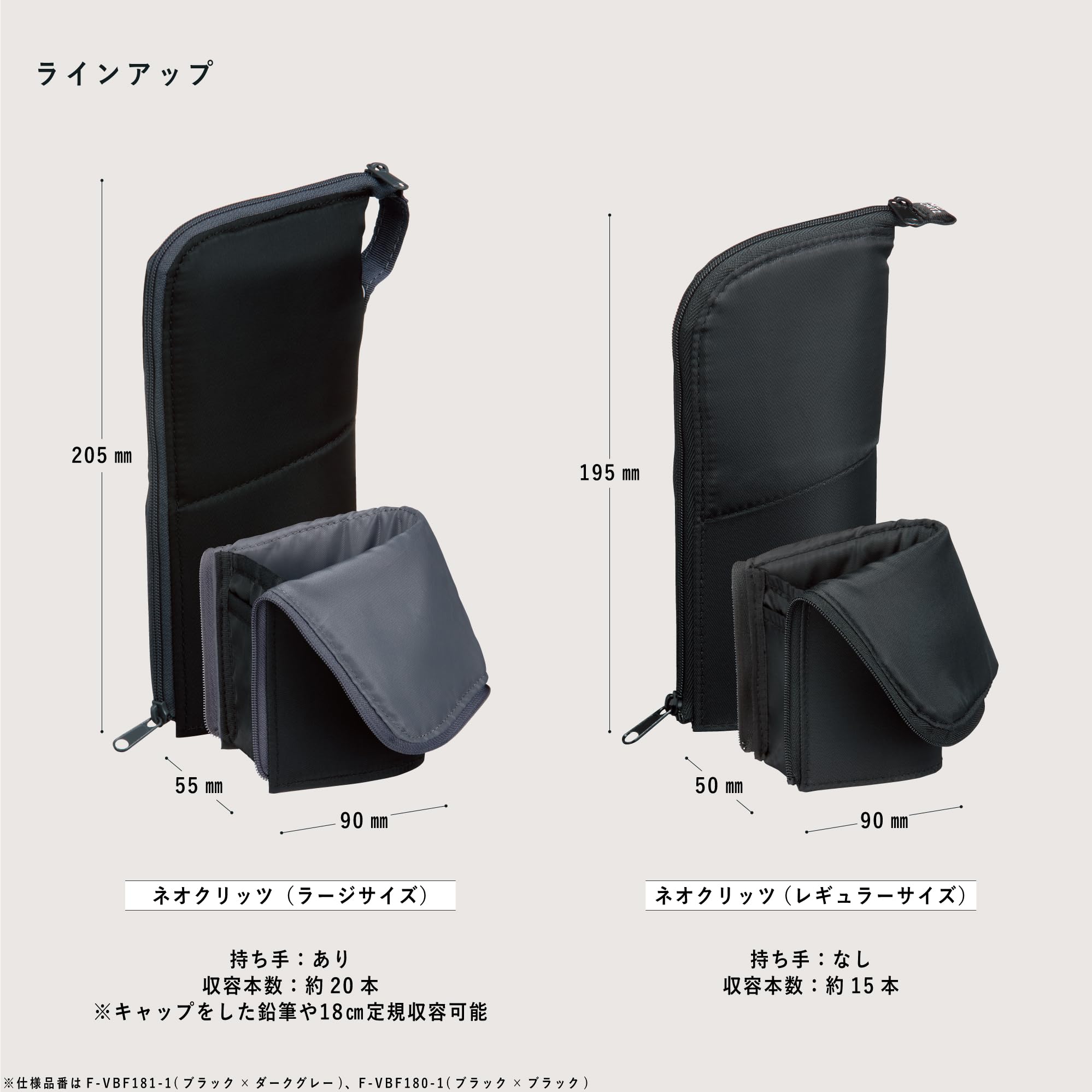 KOKUYO Pencil Case Pouch, Neo Critz Standing Pen Pouch Bag, Foldable Stand up Pencil Holder Organizer, Small Portable Pencil Box for School Office Supplies, Dot Navy, Regular Size (F-VBF180-6)