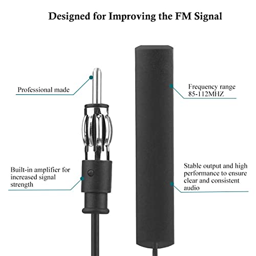 2 Pcs Universal Car FM AM Antenna,Hidden Windshield Adhesive Mount Patch Ant for Auto SUV Vehicle Truck Radio Stereo Receiver
