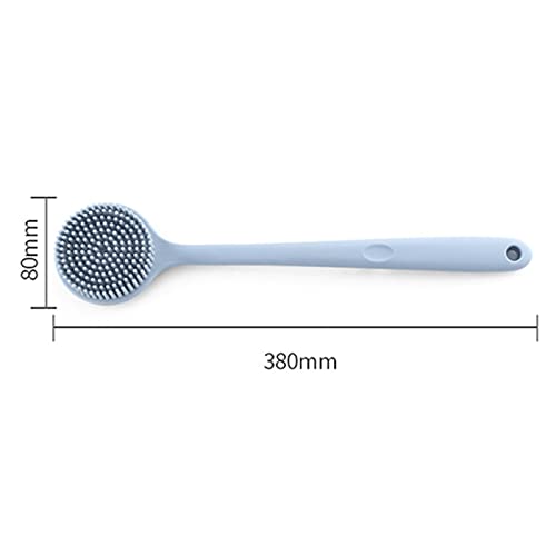 FINPAN Body Brush Long Handle Double-Sided Bath Shower Brush Back Massage Exfoliation Wisp Body Scrub Brush (Color : Green)