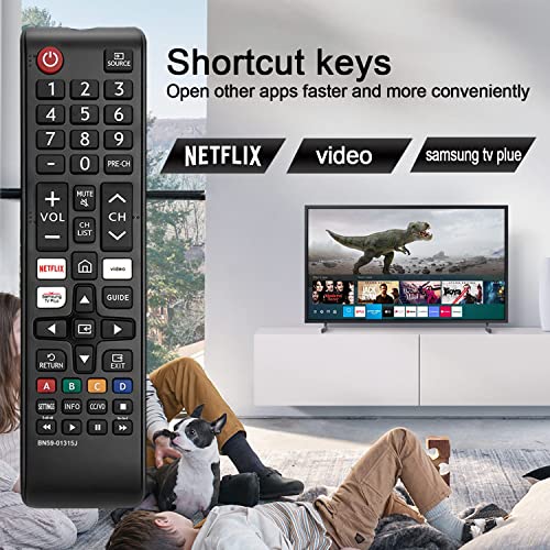 【Pack of 2】 Universal Remote Control for Samsung TV Remote, Replacement for All Samsung LCD LED HDTV 3D Smart TVs Models with Netflix, Video and Samsung TV Plus