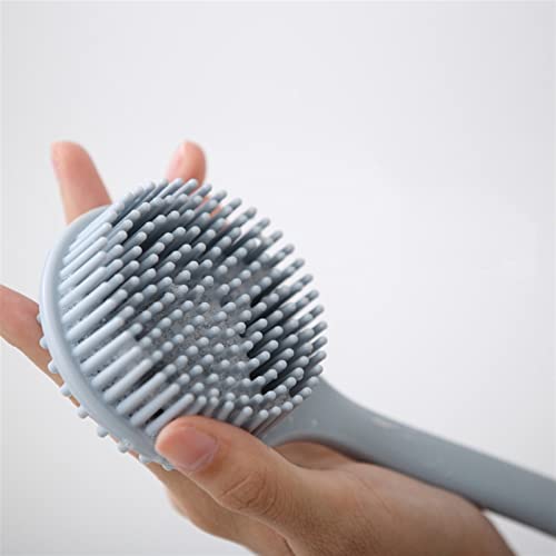 FINPAN Body Brush Long Handle Double-Sided Bath Shower Brush Back Massage Exfoliation Wisp Body Scrub Brush (Color : Green)
