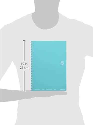 KOKUYO Spiral Lined Notebook, 10'' x 7'' Pastel Journal B5 Soft Ring Notebooks with Dot 6 mm Ruled, 40 Sheets, Light Blue 1 Subject Notebook, Note Taking for School. Japan Import (SU-SV301BT-LB)