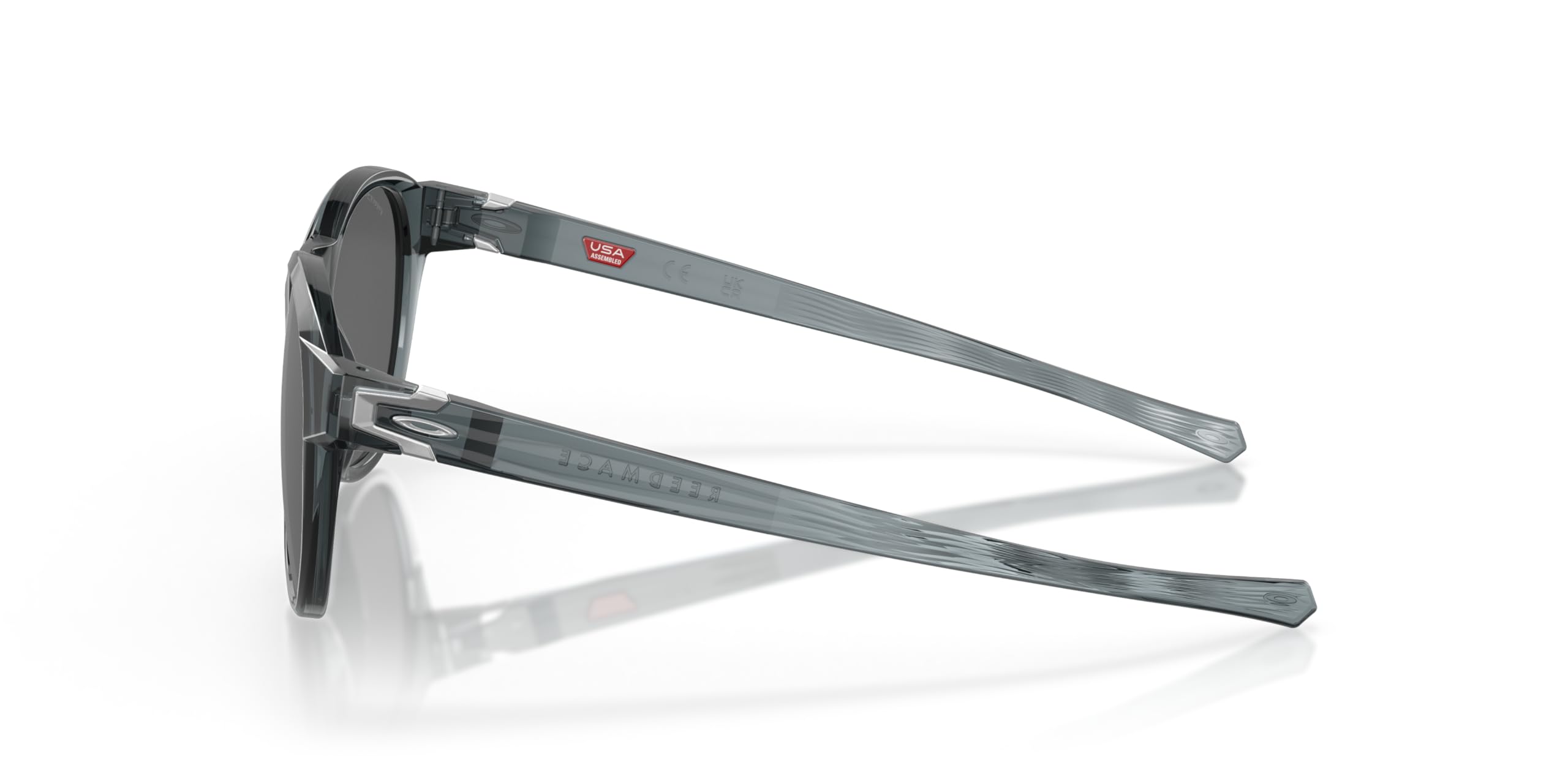 Oakley Men's OO9126 Reedmace Round Sunglasses, Crystal Black/Prizm Black Polarized, 54 mm