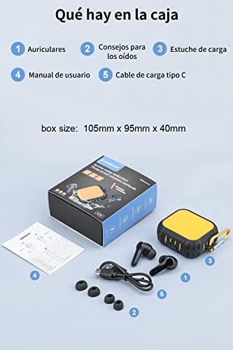 Kingstar Waterproof Earbuds Wireless Headphones for iPhone Android, in-Ear True Bluetooth Earbuds with Microphone Touch Control Auto Pairing True Shockproof Dockproof Blue Tooth Ear Buds for Sport