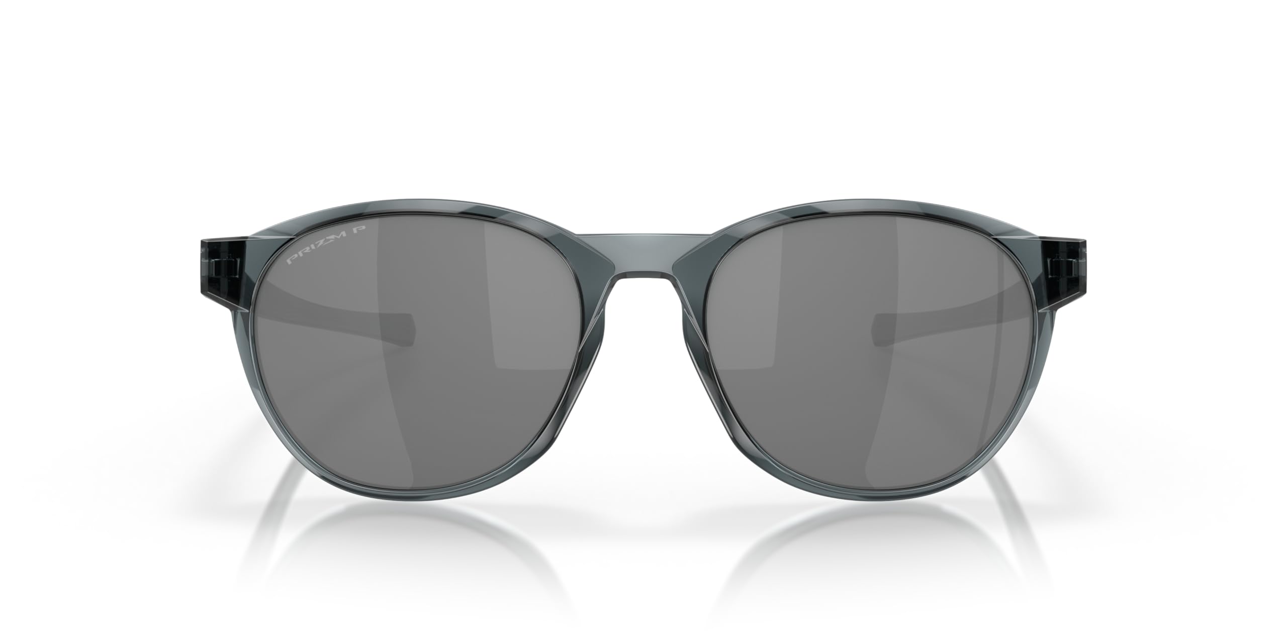 Oakley Men's OO9126 Reedmace Round Sunglasses, Crystal Black/Prizm Black Polarized, 54 mm