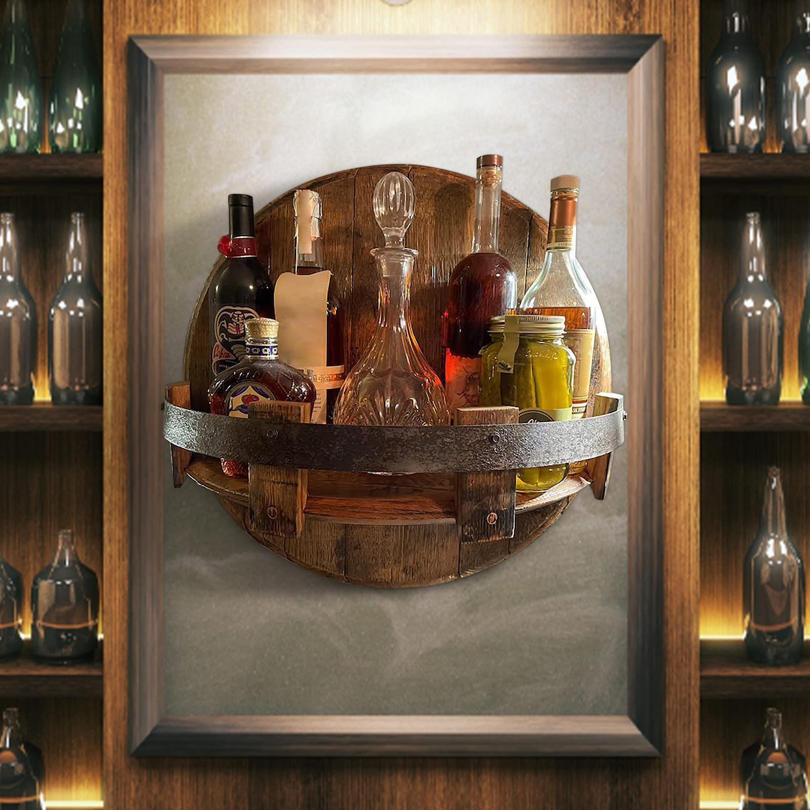 Wall Mount Wine Rack - Wood Wine Storage Racks - Storage Rack Home Decor Whiskey Wine Accessories Display Shelf for Home Kitchen Bar Cabinets (1PC)