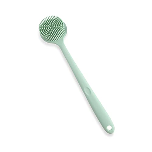 FINPAN Body Brush Long Handle Double-Sided Bath Shower Brush Back Massage Exfoliation Wisp Body Scrub Brush (Color : Green)