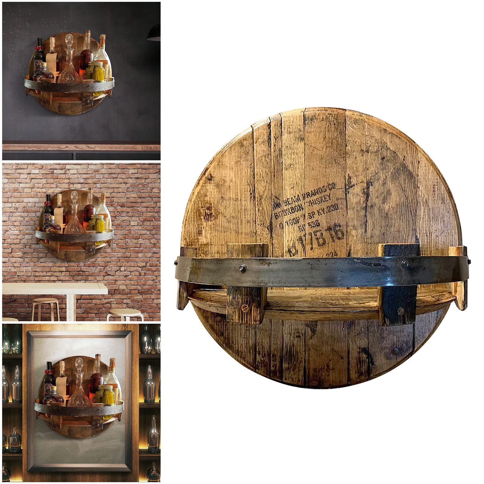Wall Mount Wine Rack - Wood Wine Storage Racks - Storage Rack Home Decor Whiskey Wine Accessories Display Shelf for Home Kitchen Bar Cabinets (1PC)