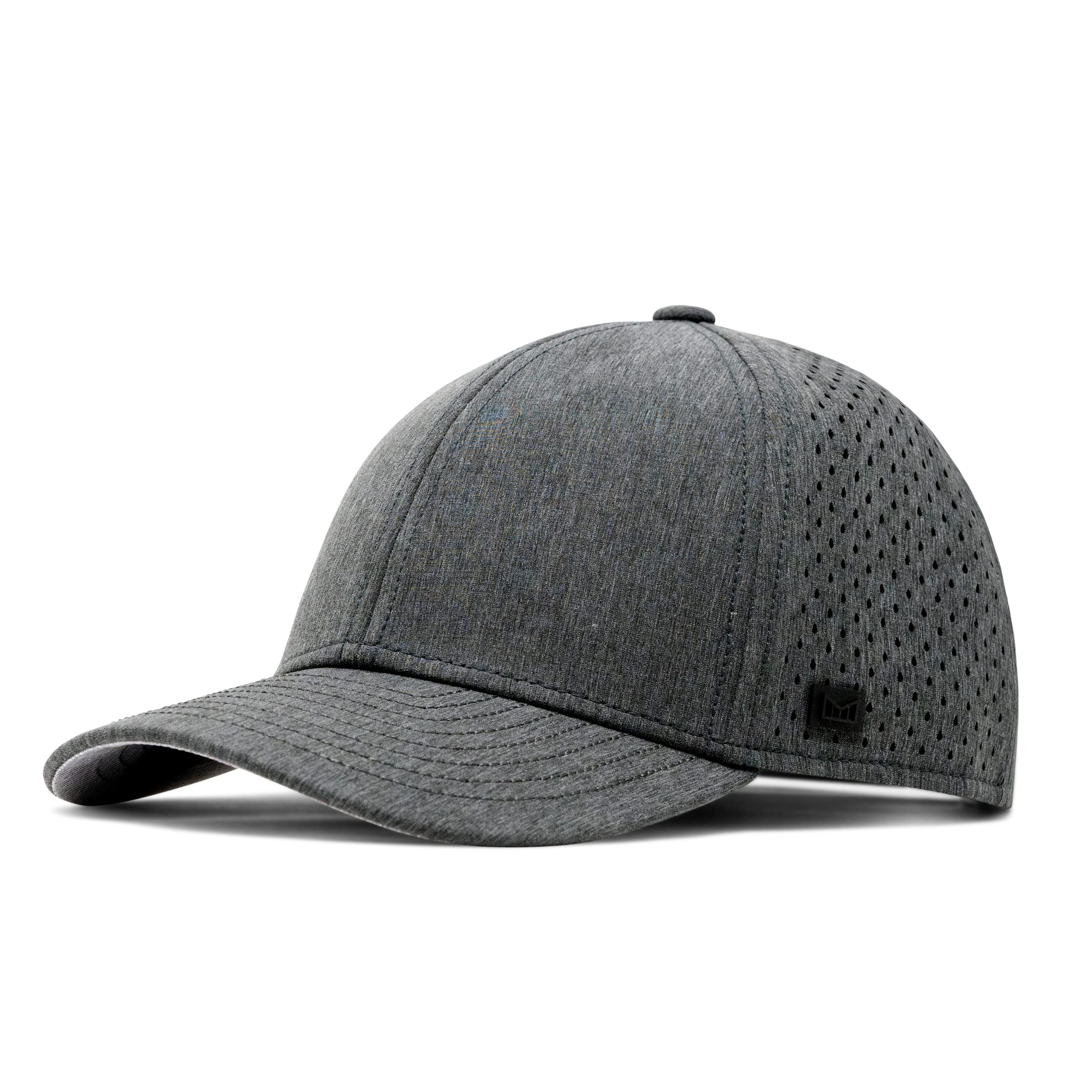 melin A-Game Hydro, Heather Charcoal, Men’s Performance Snapback Hats, Water-Resistant Fitted Baseball Caps for Men & Women, Golf, Running, or Workout Hat, Medium-Large
