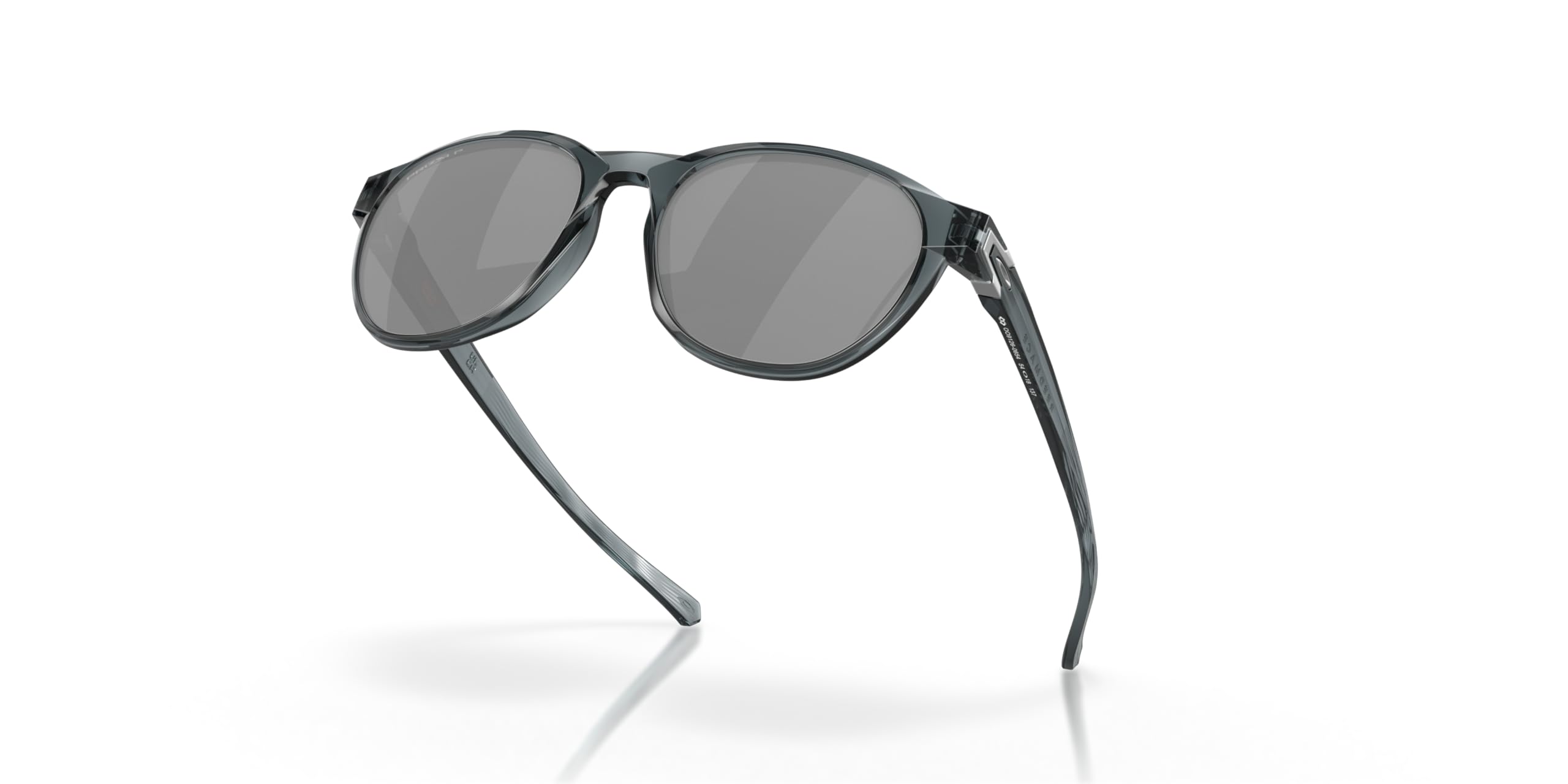 Oakley Men's OO9126 Reedmace Round Sunglasses, Crystal Black/Prizm Black Polarized, 54 mm