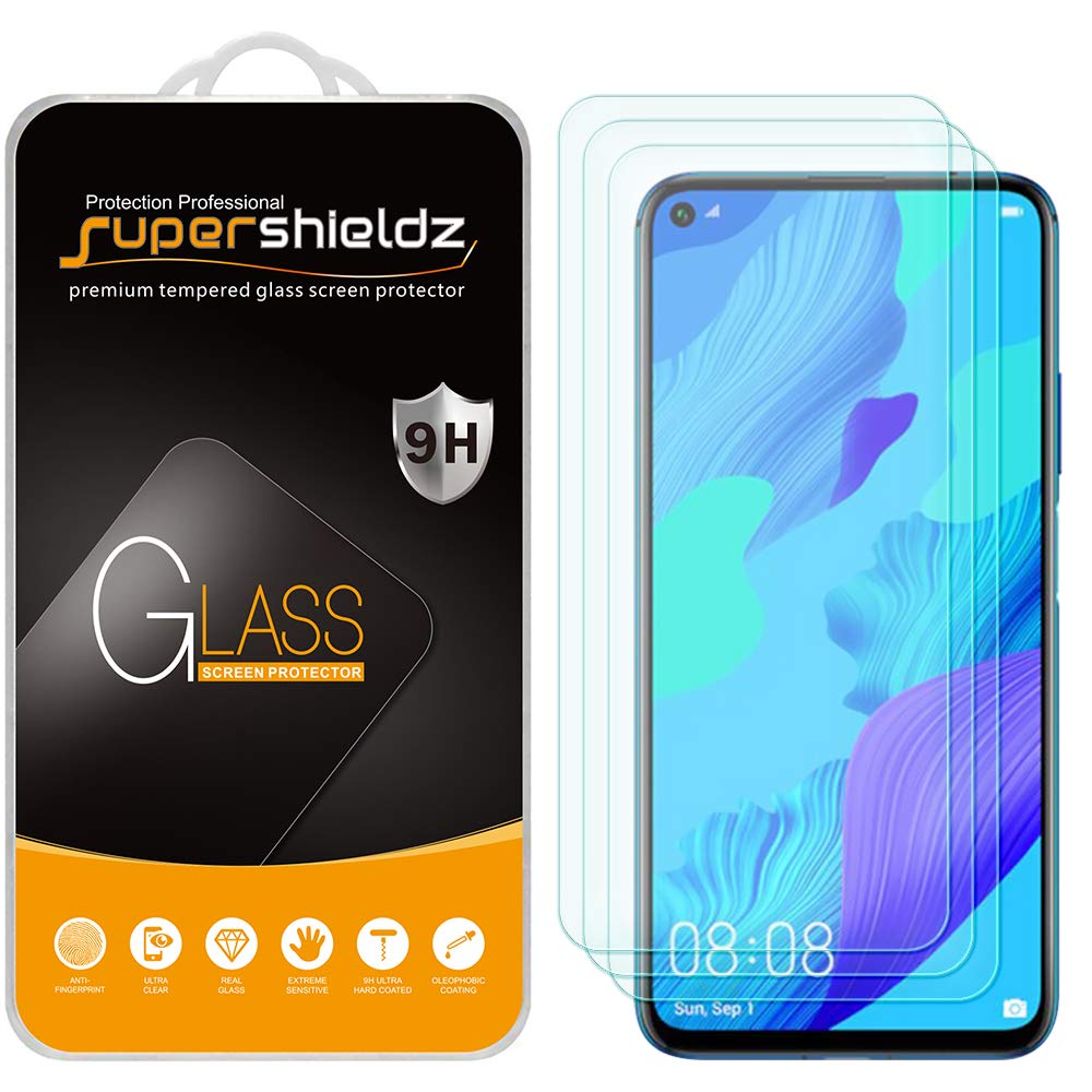 Supershieldz (3 Pack) Designed for Huawei Nova 5T Tempered Glass Screen Protector, Anti Scratch, Bubble Free