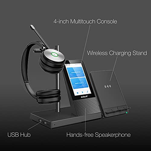 Global Teck Worldwide GTW Yealink WH66 Duo Stereo Teams Certified DECT Headset, Connects to Deskphone, PC/Mac, Softphones - Works with Teams, Zoom, RingCentral, 8x8, Vonage, with Microfiber Included