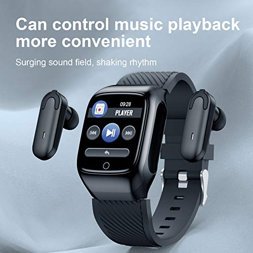 cjc Smart Watch Bracelet with Bluetooth Earbuds, 2 in 1 Fitness Tracker Activity Bracelet with TWS Sleep Music Wristband Headset
