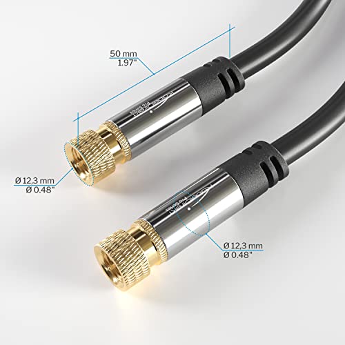CableDirect – SAT Cable, coaxial Cable, Satellite Cable – TV Cable with Multi-Layer Shielding and Break-Proof Metal F connectors – 50ft (HDTV, Radio, DVB-T, DVB-C, DVB-S, DVB-S2)