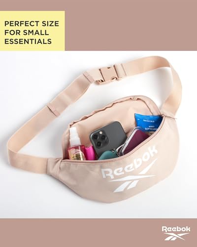 Reebok Fanny Pack - Lightweight Stylish Crossbody Waist Belt Bags for Women and Men with Adjustable Strap, Light Brown Foundation