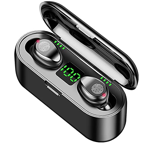 Wireless Earbuds Bluetooth 5.0 in Ear Light-Weight Headphones Built-in Microphone, Stereo Noise Reduction Waterproof Sport Running Earbuds with Charging Box