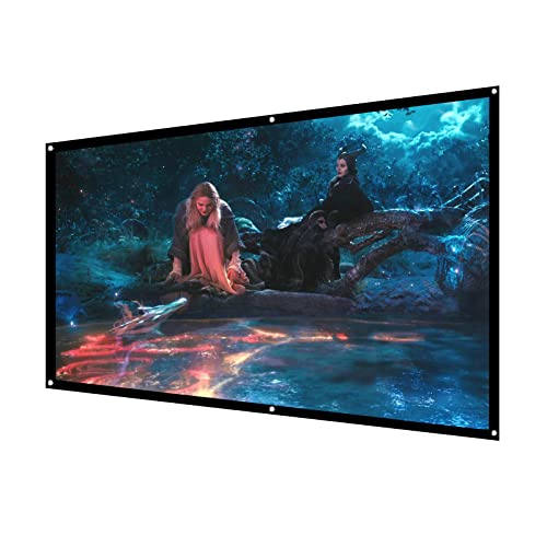 84 in Front and Rear Projector Screen, Hanging Movie Screen with Hooks Ropes, Portable Office Indoor Outdoor Video Projection Screen,Leinwand Beamer Projektionsleinwand Écran de Projection 投影幕布