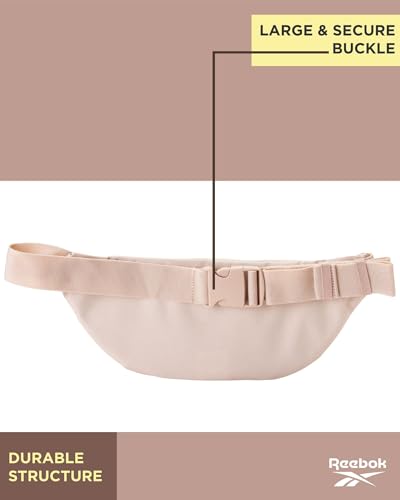 Reebok Fanny Pack - Lightweight Stylish Crossbody Waist Belt Bags for Women and Men with Adjustable Strap, Light Brown Foundation