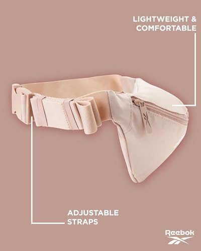 Reebok Fanny Pack - Lightweight Stylish Crossbody Waist Belt Bags for Women and Men with Adjustable Strap, Light Brown Foundation
