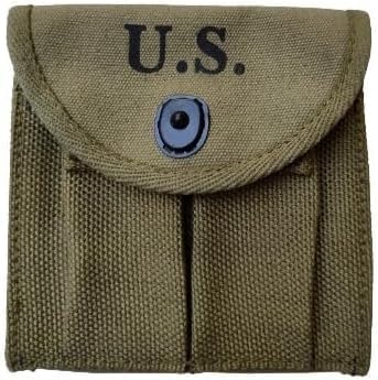 (Pack of 5) U.S WWII M1 Carbine Buttstock Ammo Ammunition Cartridge Magazine Pouch WW2