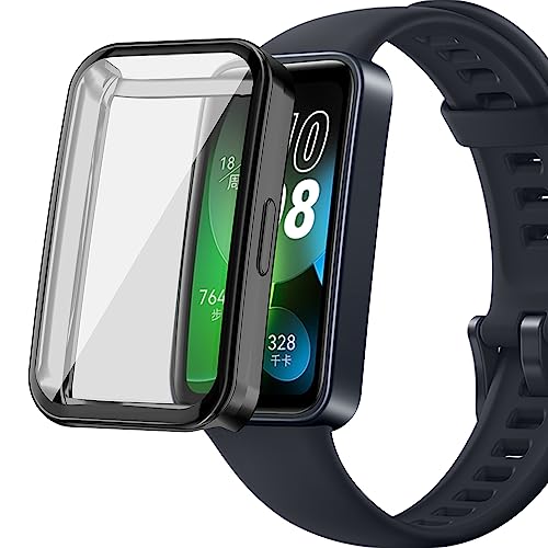 2 Pack NOOETAH TPU Sceen Protector Case Cover Compatible for Band 9/Band 8 (Black+Clear)
