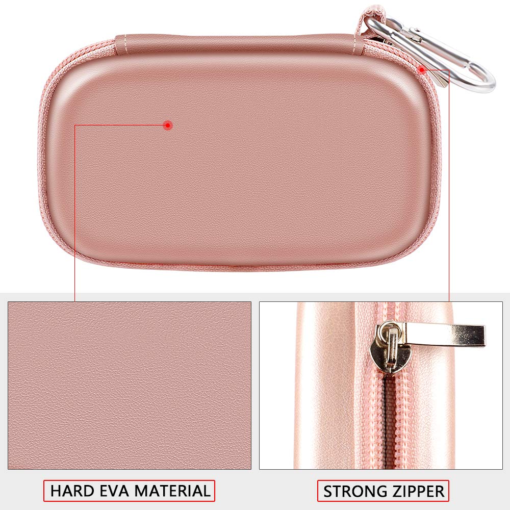 MP3 & MP4 Player Case for SOULCKER/G.G.Martinsen/Grtdhx/iPod Nano/Sandisk Music Player/Sony NW-A45 and Other Music Players with Bluetooth. Fit for Earbuds, USB Cable, Memory Card - Rose Gold