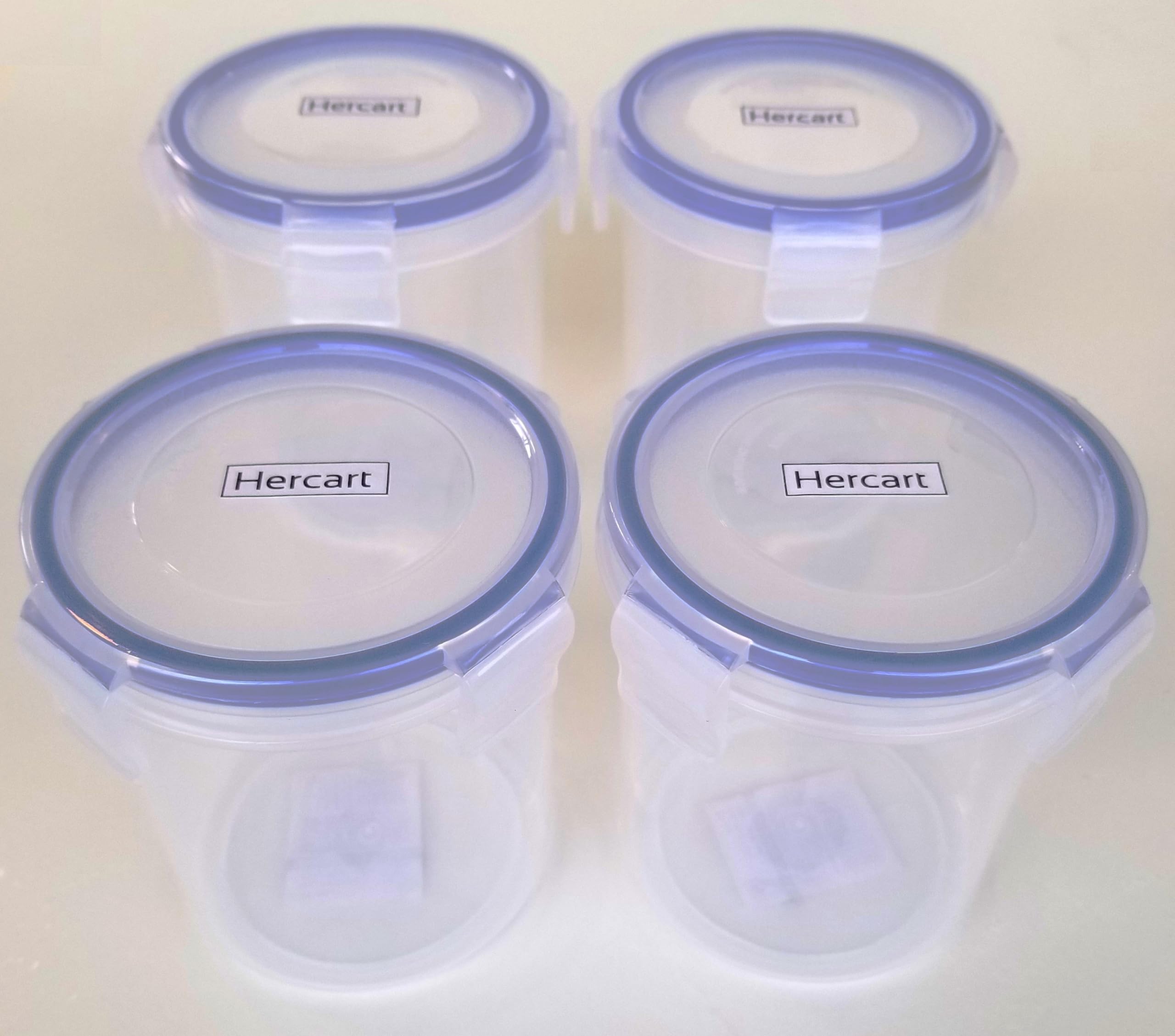 Overnight Oats Container with Lids (pack of 4) 17 oz Plastic Jar with Lid Container Portable Cereal and Milk Storage Jars Vegetable and fruit Salad Storage