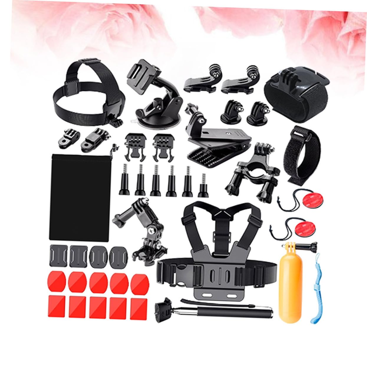 Mikikit Action Camera Accessory Kit 42PCs Set Complete Action Camera Accessories Selfie Stick for Camera