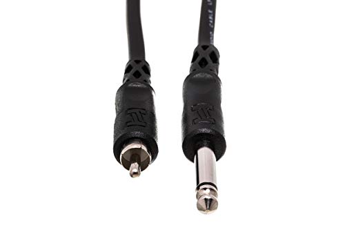 Hosa CPR-110 1/4" TS to RCA Unbalanced Interconnect Cable, 10 Feet